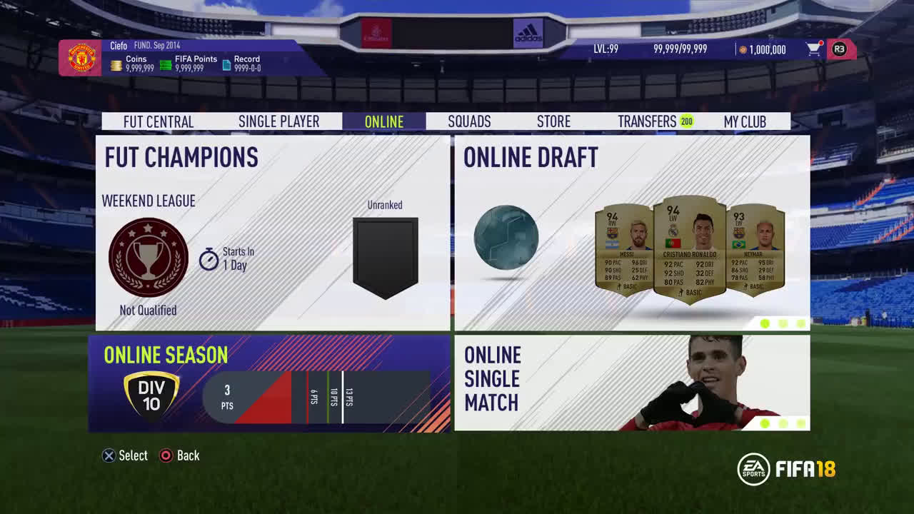 FIFA 18 ULTIMATE TEAM MENU @Ciefo23