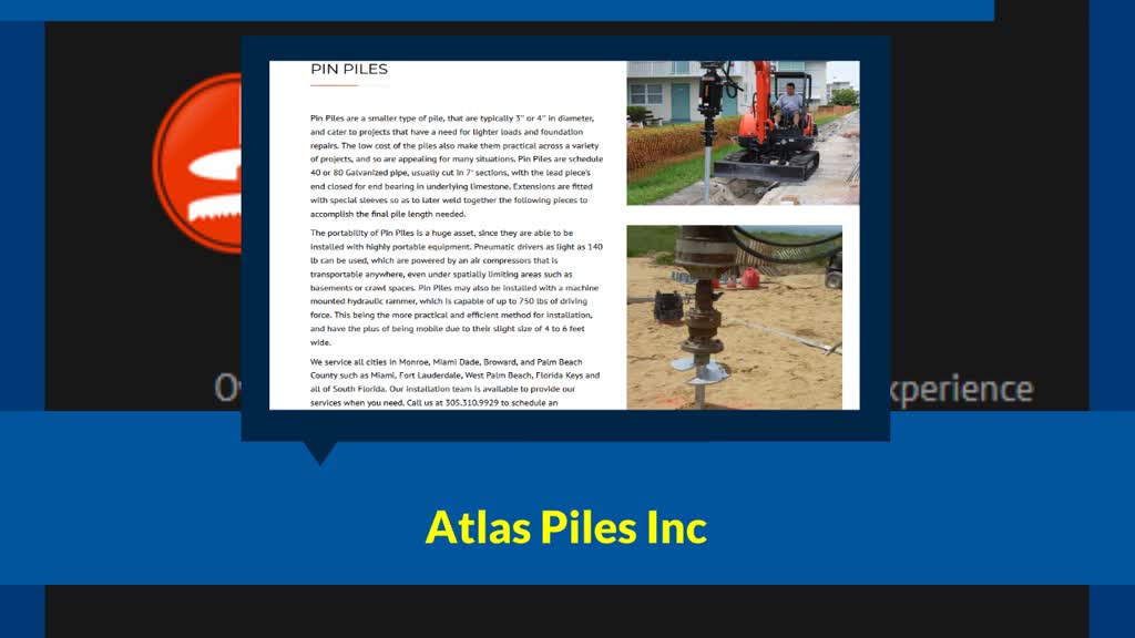 Tavernier Piling - Atlas Piles Inc (305) 310-9929