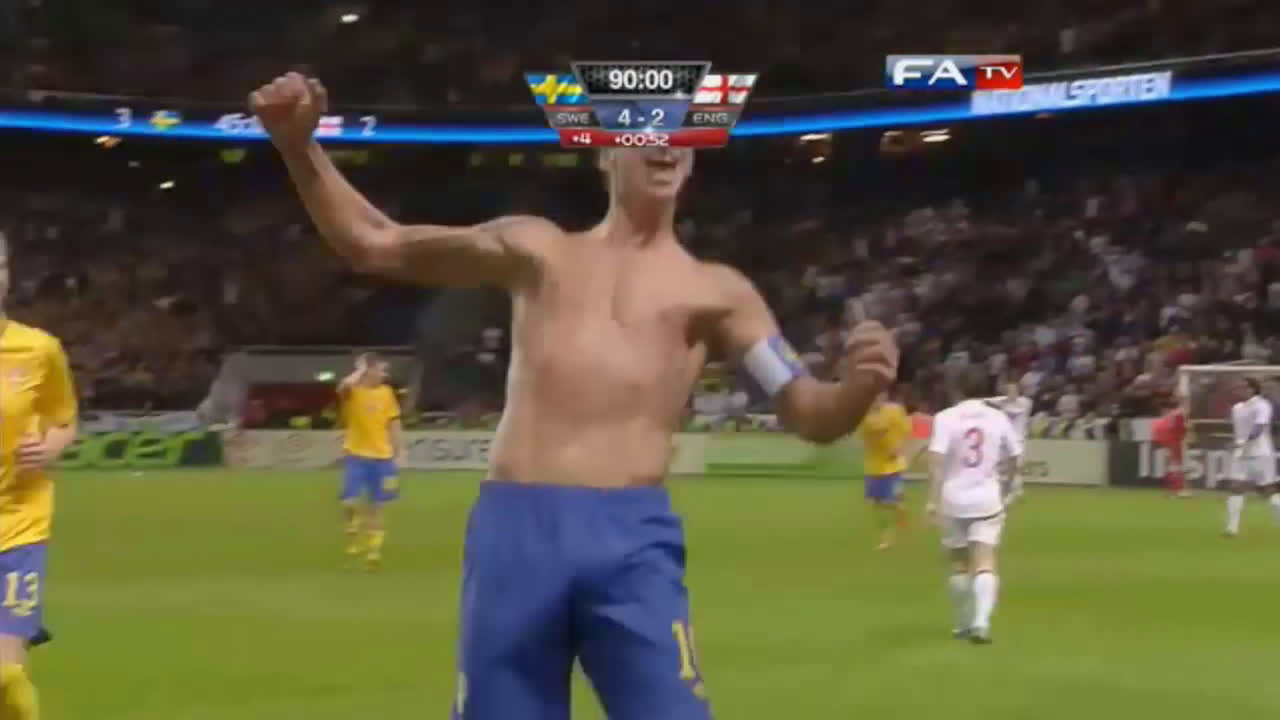 Zlatan Ibrahimovic 30-yard Bicycle-kick: Sweden 4-2 England
