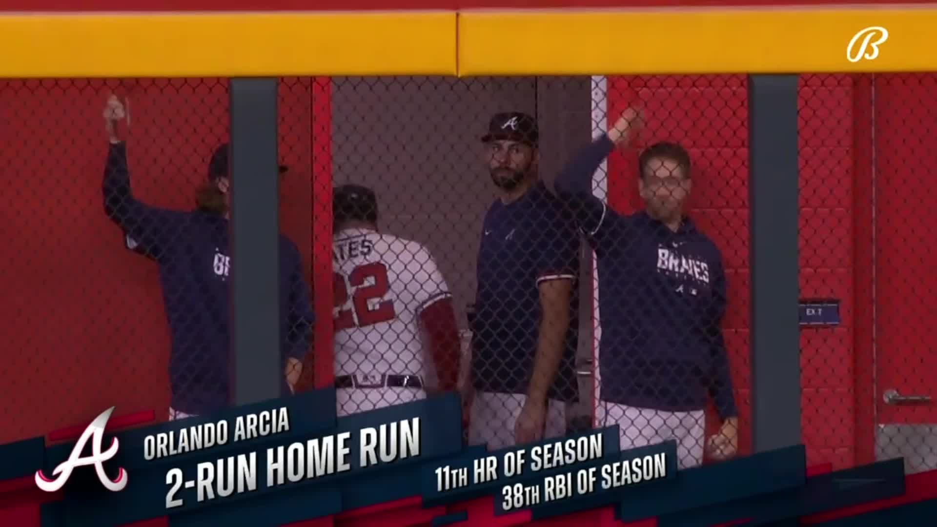 Watch Orlando Arcia's 2-run homer gives the Braves a 3-run lead over ...