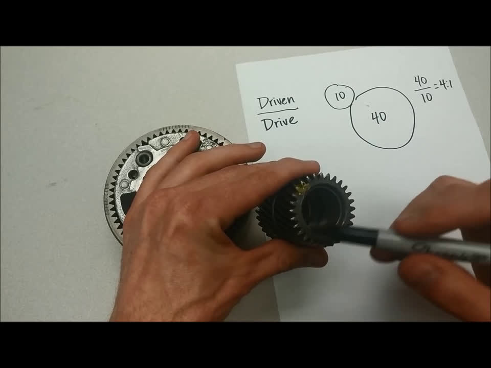32-Calculating gear ratios within a planetary gear set