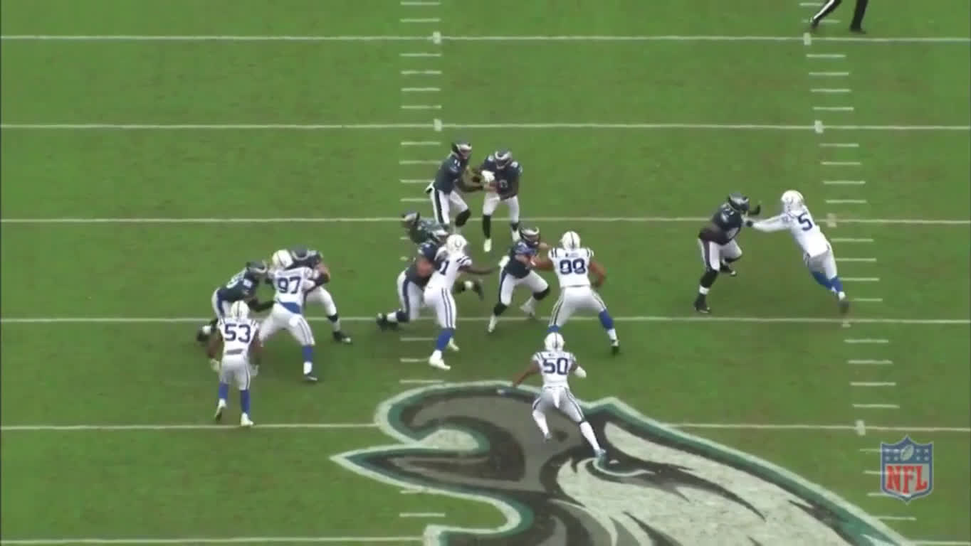 Pulling, takes LB out of the play