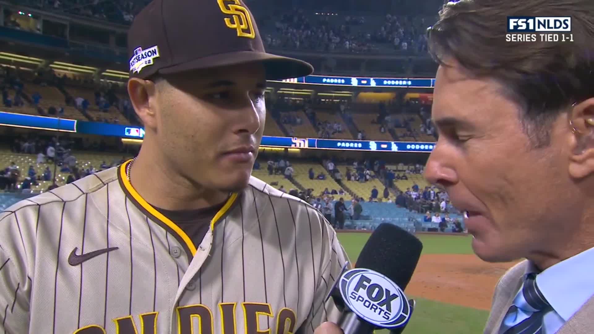 Cameraperson films entire Manny Machado interview entirely too zoomed in.