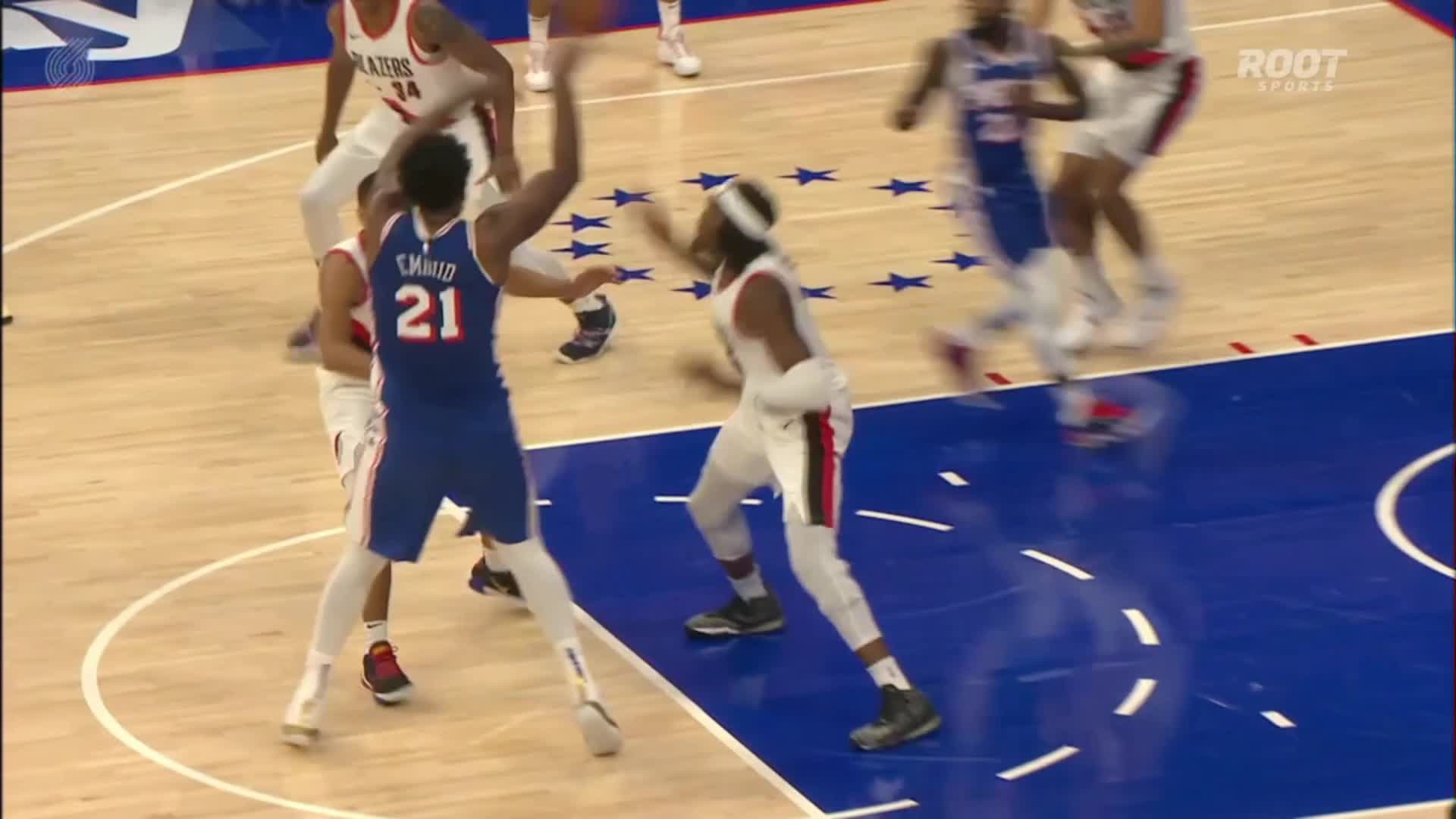 Camara gets the block and Sharpe finishes an insane circus shot around ...