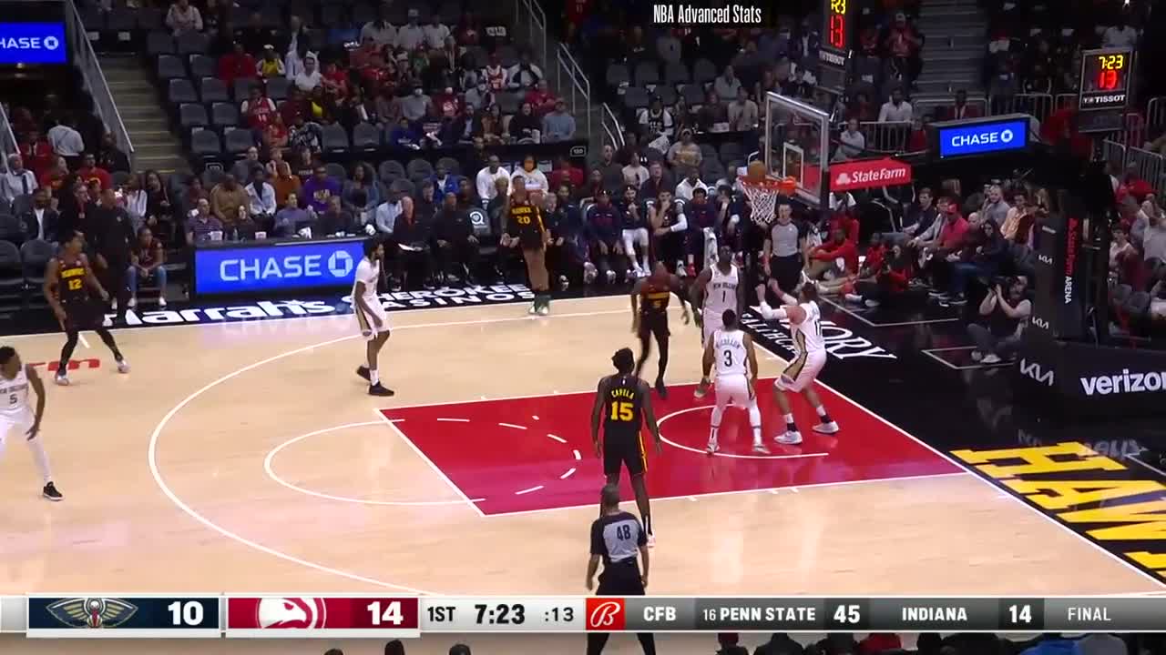 Trae with the laser pass and Dejounte with the jelly