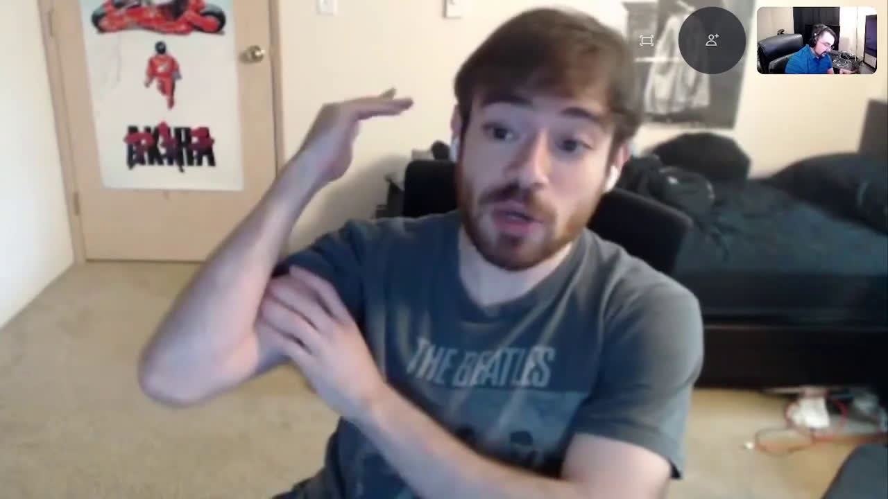 raging manchild clutching pasty bicep