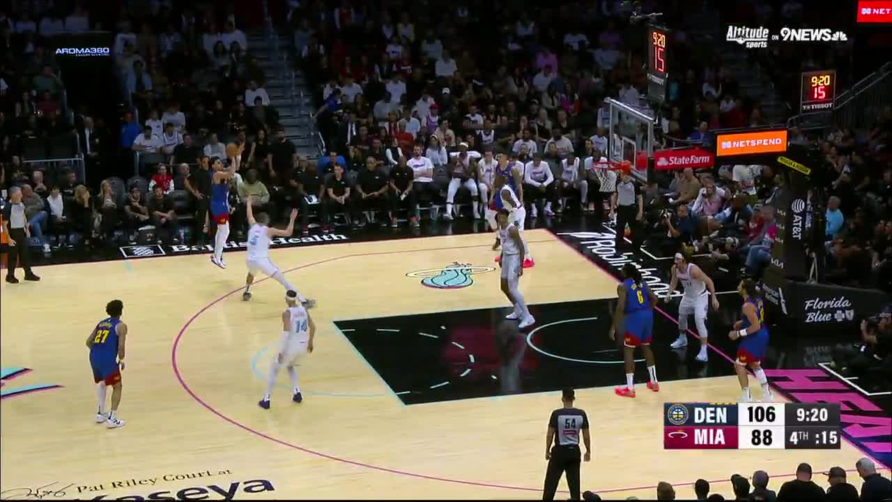 Watch [Highlight] Aaron Gordon drives, draws the Heat defense, then dishes a behind-the-back ...