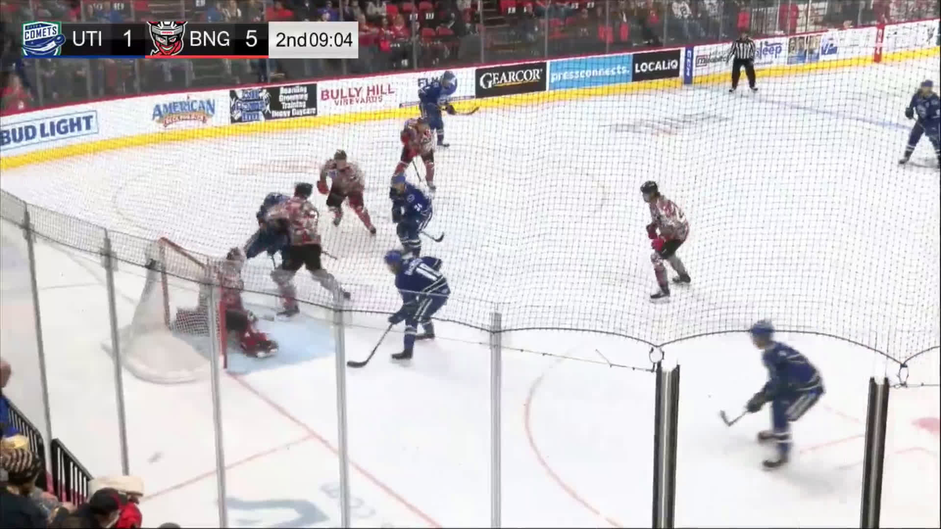 Gadjovich with the screen gets a crosscheck in the face