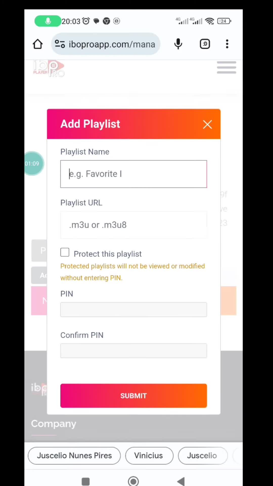 Watch Site para adicionar lista: https://iboproapp.com/manage-playlists ...