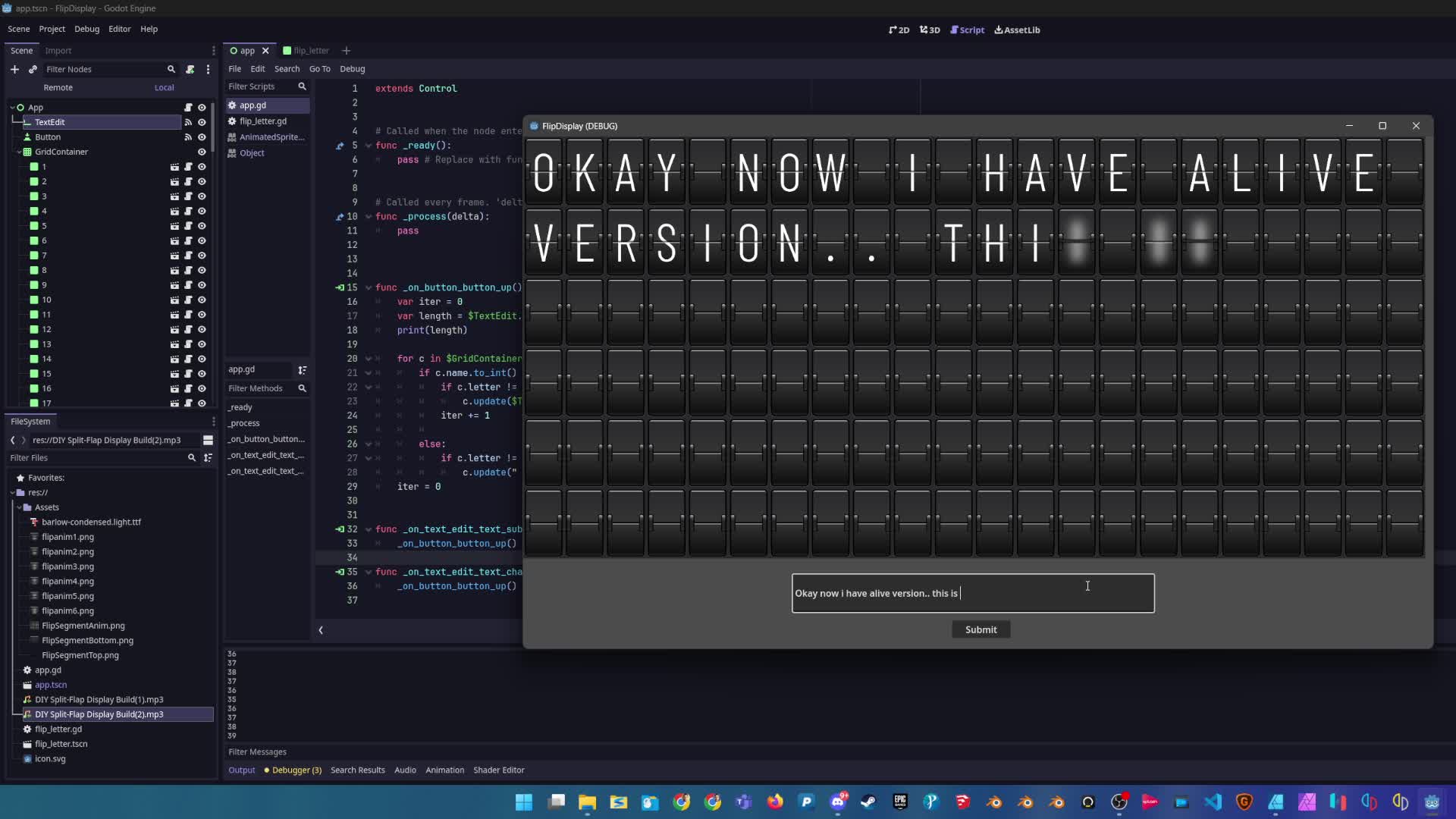 Live Type Flip Display