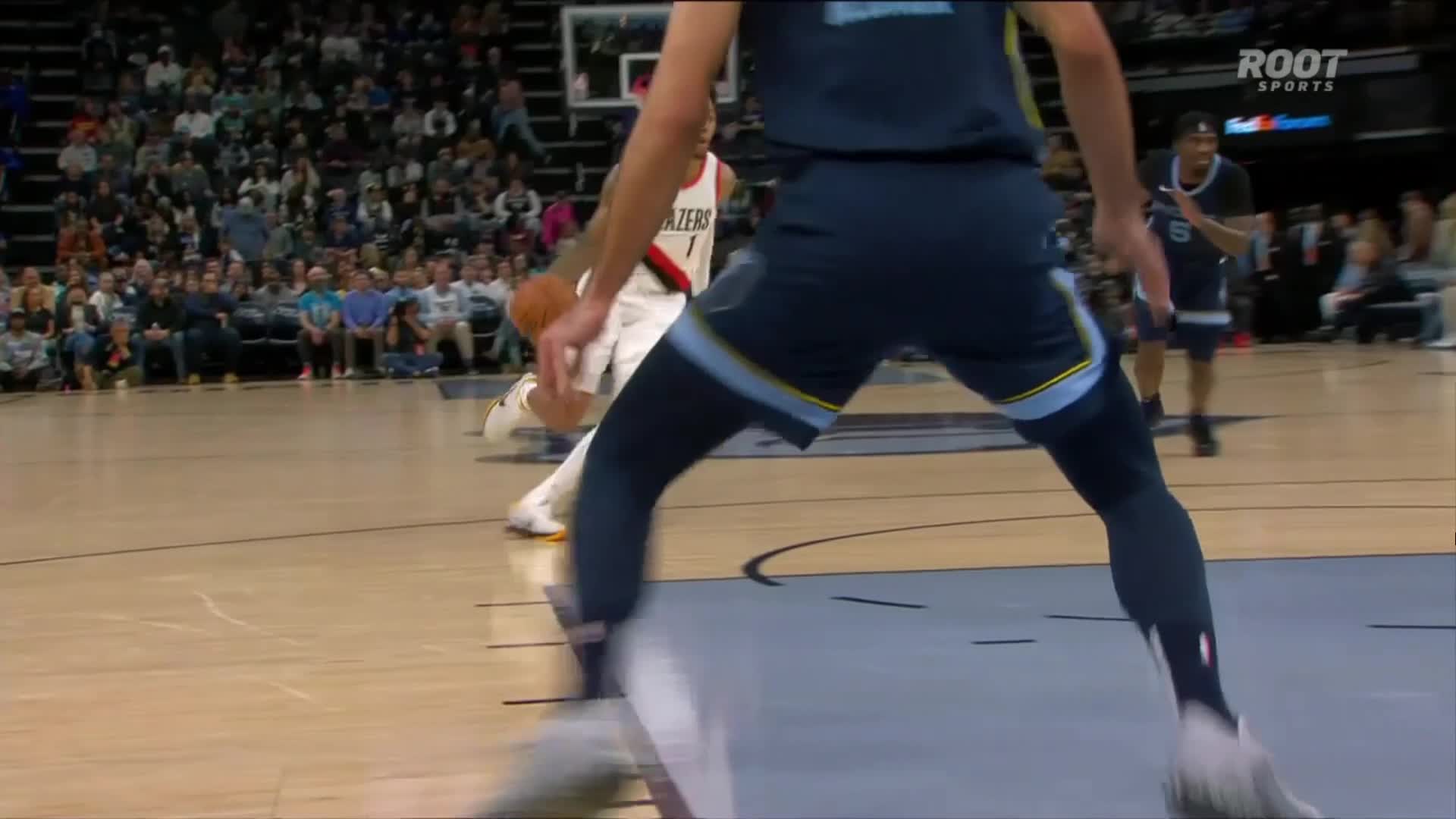 Watch Ant blows past his man and takes right between two defenders for the dunk | Streamable