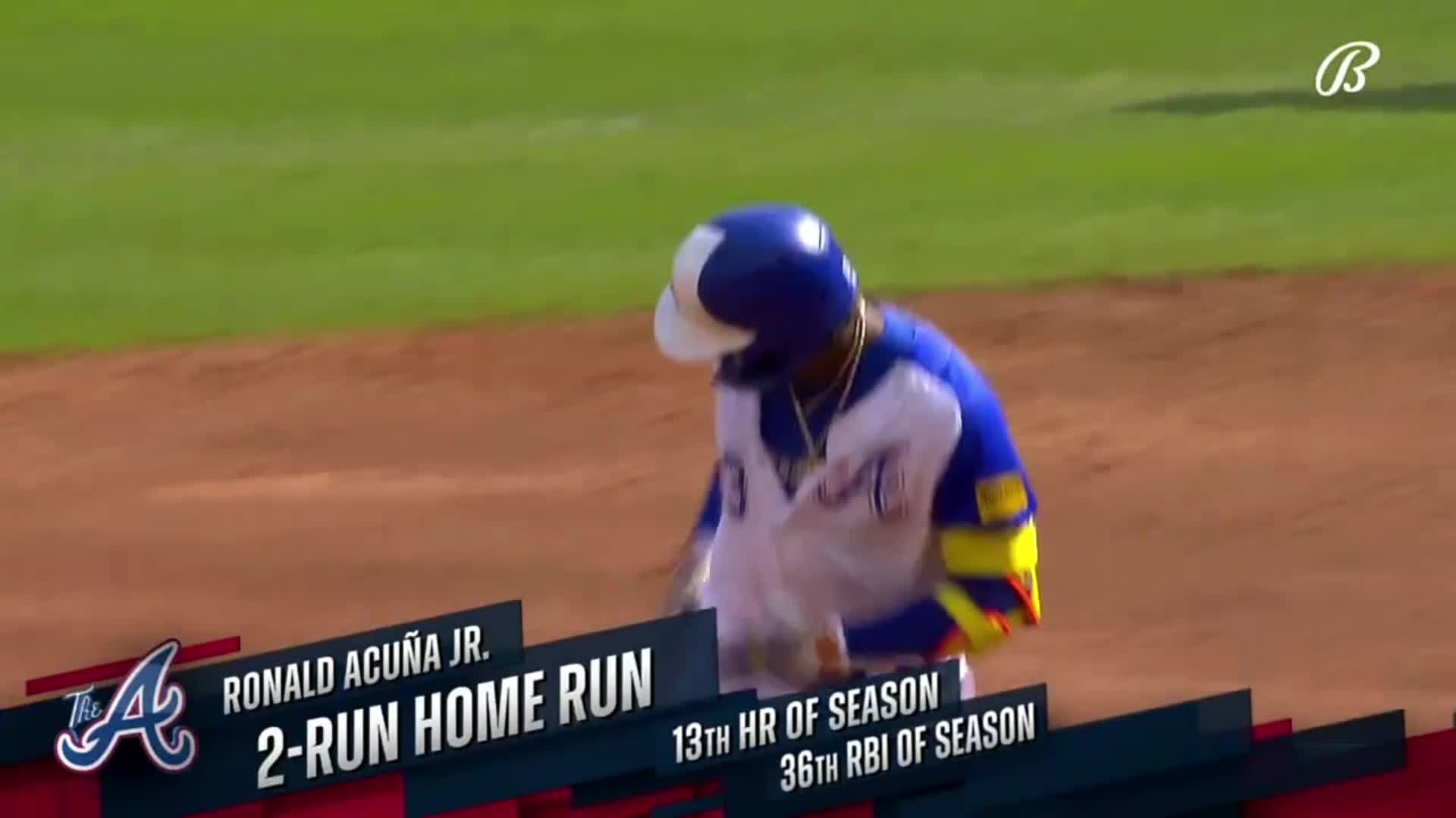 Watch #13 hits #13 - Ronald Acuña Jr.'s 2-run homer gives the Braves a ...