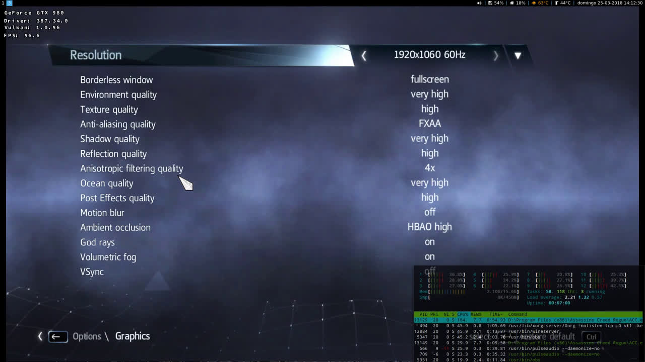 AC: Rogue wined3d vs dxvk