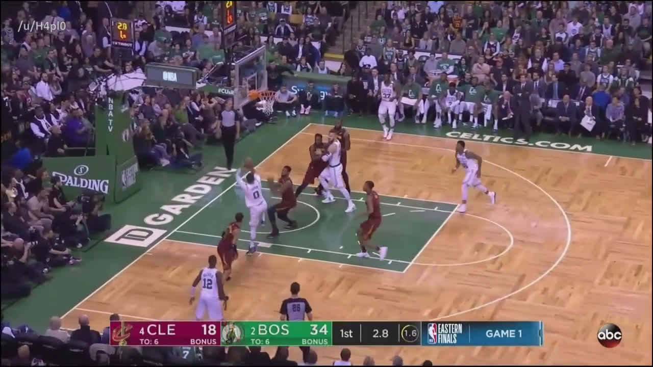 Tatum Beat the Shot Clock to Get First Points of the Game - ABC