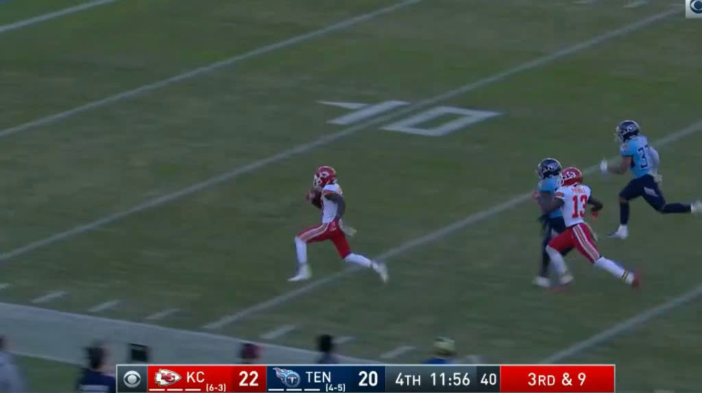 Week 10 2019 - Mecole Hardman 63-yard touchdown catch and run