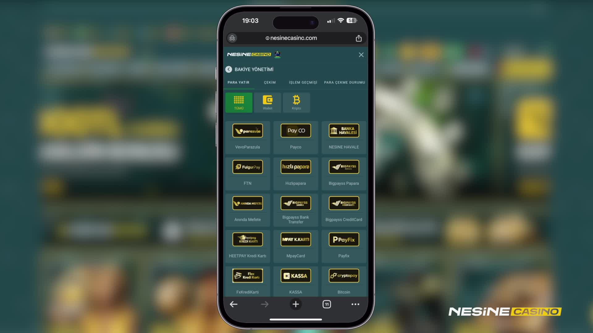 Nesine Casino BigPays Banka