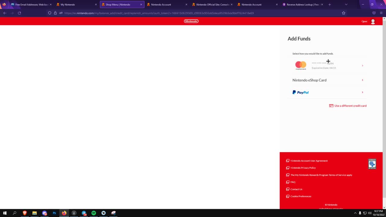 dumbass cracker commits credit card fraud on nintendo