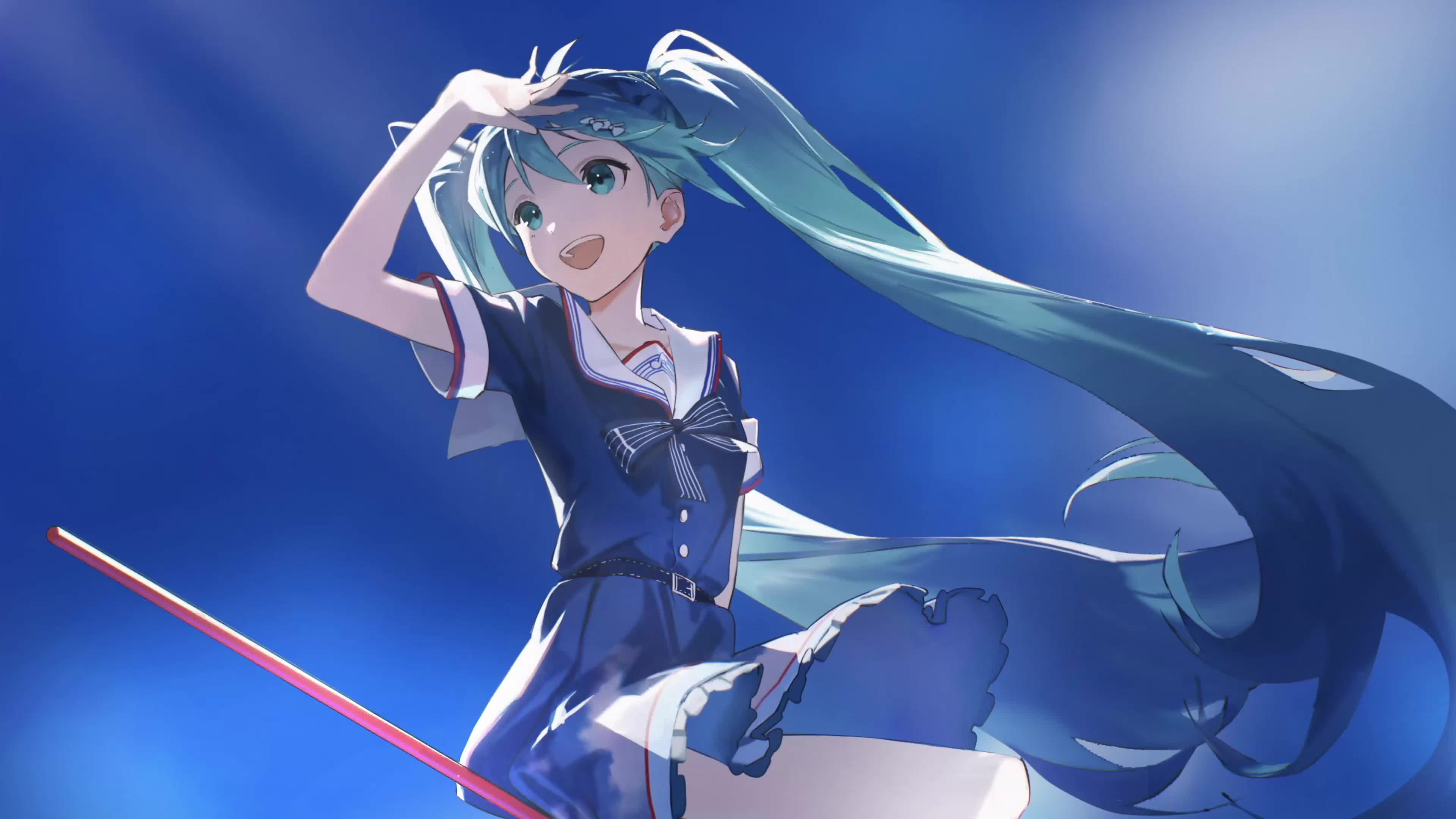 4K Hatsune Cybust Miku 2023 Flying