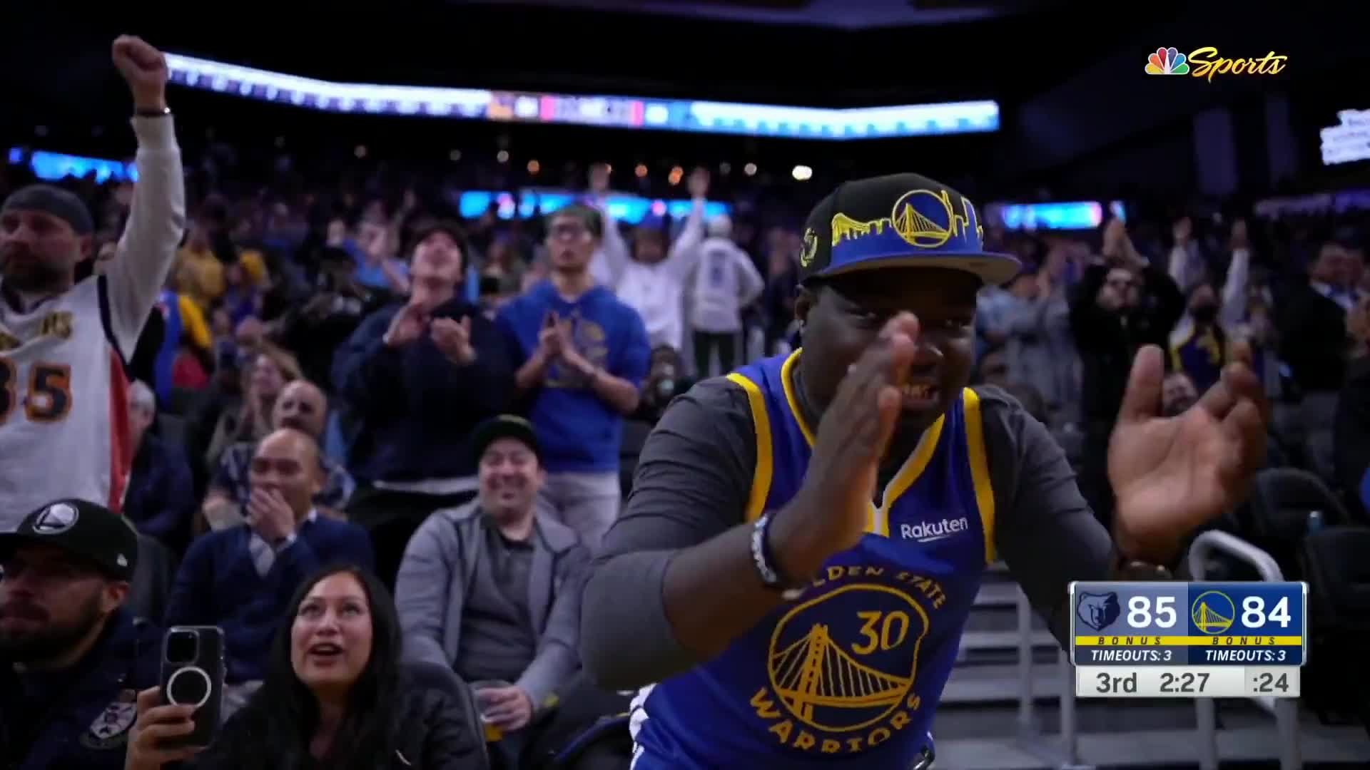 Watch [Highlight] Steph makes a triple, and 1— as he’s fouled by Ja Morant! | Streamable