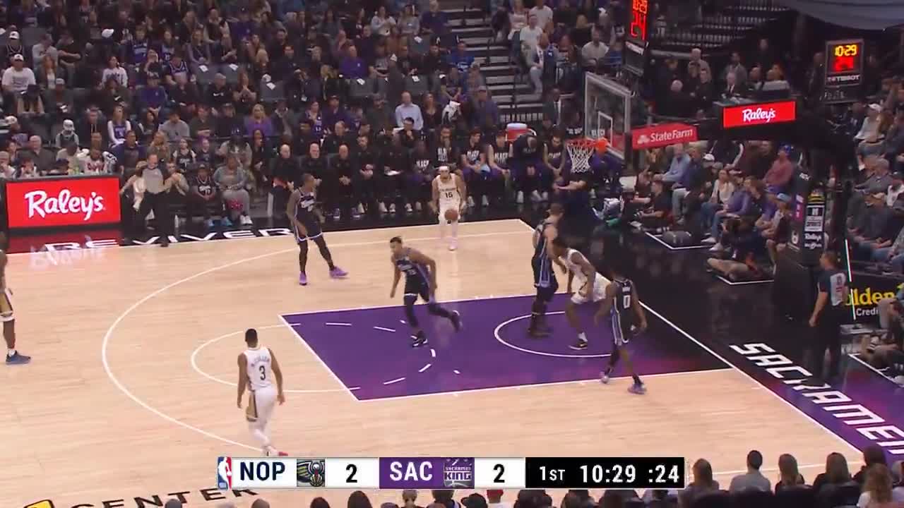 Watch [Highlight] Trey Murphy III picks up where he left off last game, drilling a deep three to ...