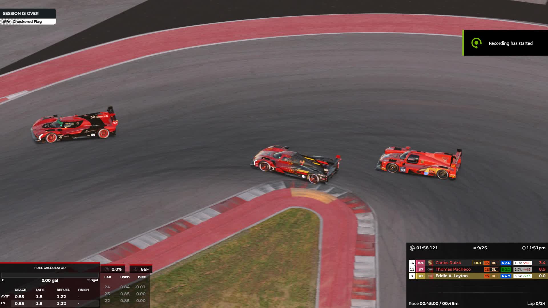 Plowed into coming out of the pits