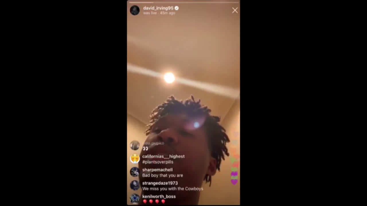 David Irving quits football on Instagram Live and smokes--