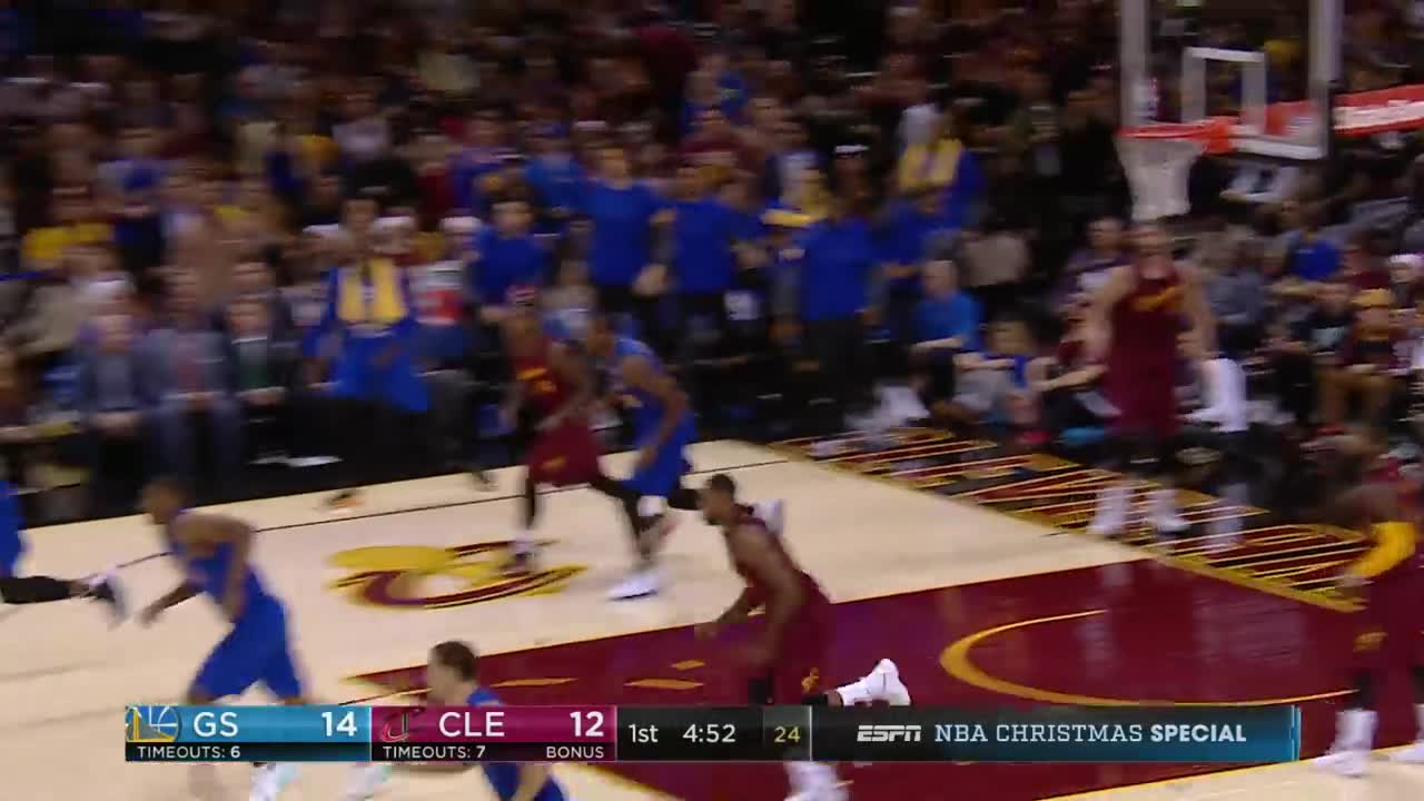 Watch Crazy Warriors-Cavs sequence: LeBron with the steal on Klay Thompson and layup, then Kevin ...