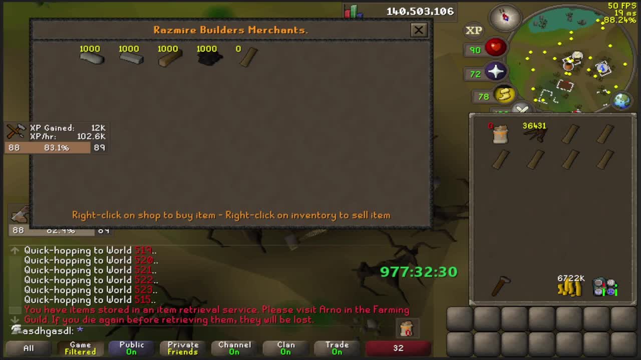 Watch new pisc cranes (120k craft/con xp/hr, 0.06 gp/xp) | Streamable