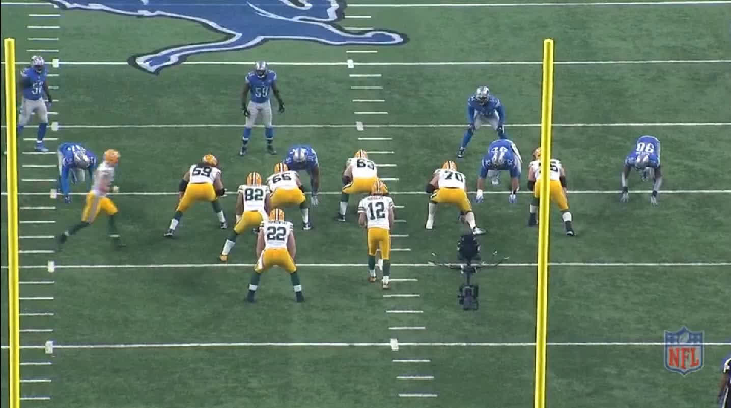 Aaron Ripkowski 10 yd run coach cam @ Det 2016 Q1 Wk 17