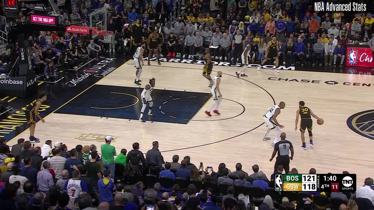 Curry step-back over Horford