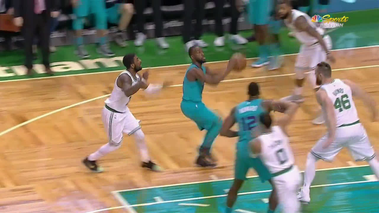 Kyrie Irving leaves the game after he takes an accidental elbow from ...