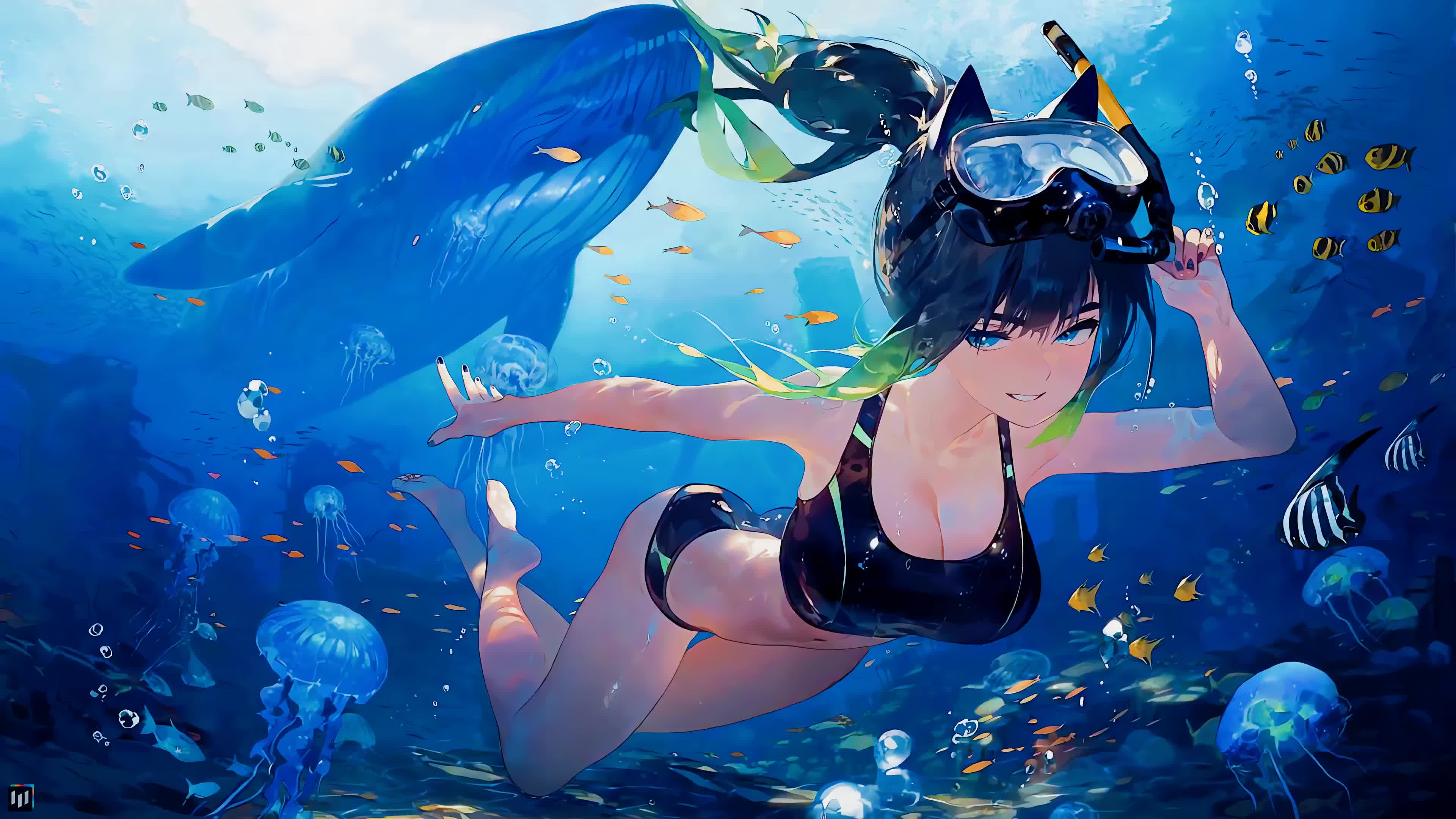 Watch Diving Girl (art by StarCat)_12_192035 | Streamable