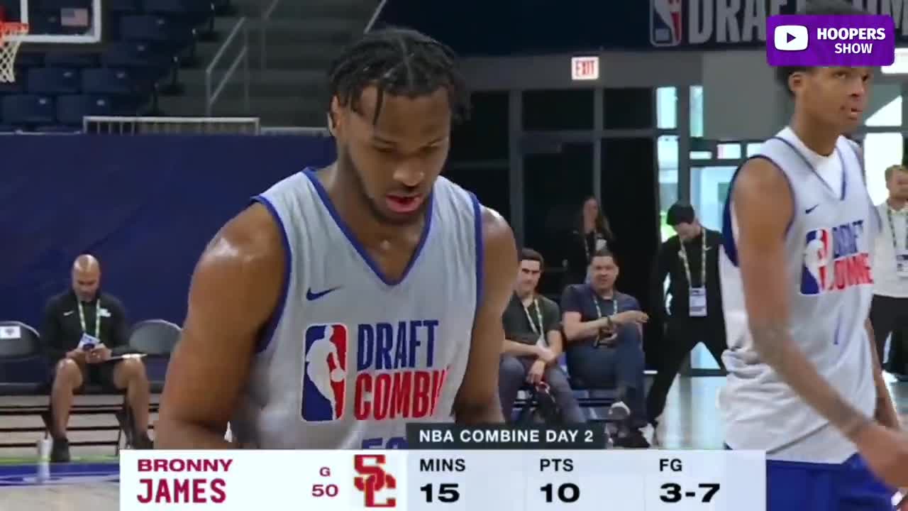 Watch Bronny James Second NBA Draft Combine Scrimmage In Front Of LeBron 🔥 l Highlights l May 16 ...