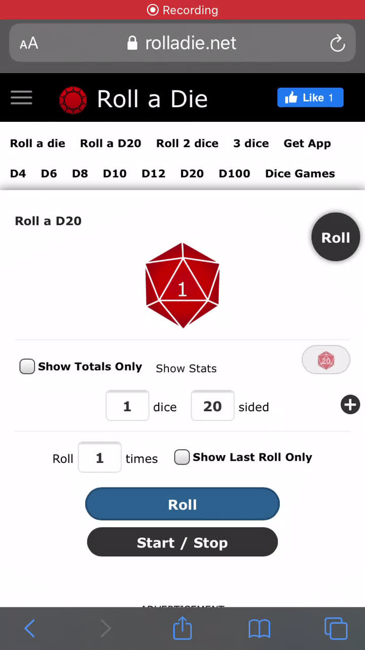 D20 with disadvantage