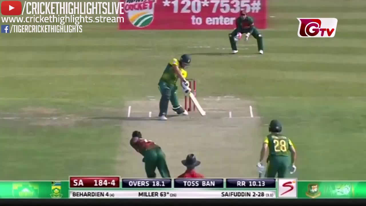 David Miller's 101* (36) - Fastest T20 Century Record - Short ...