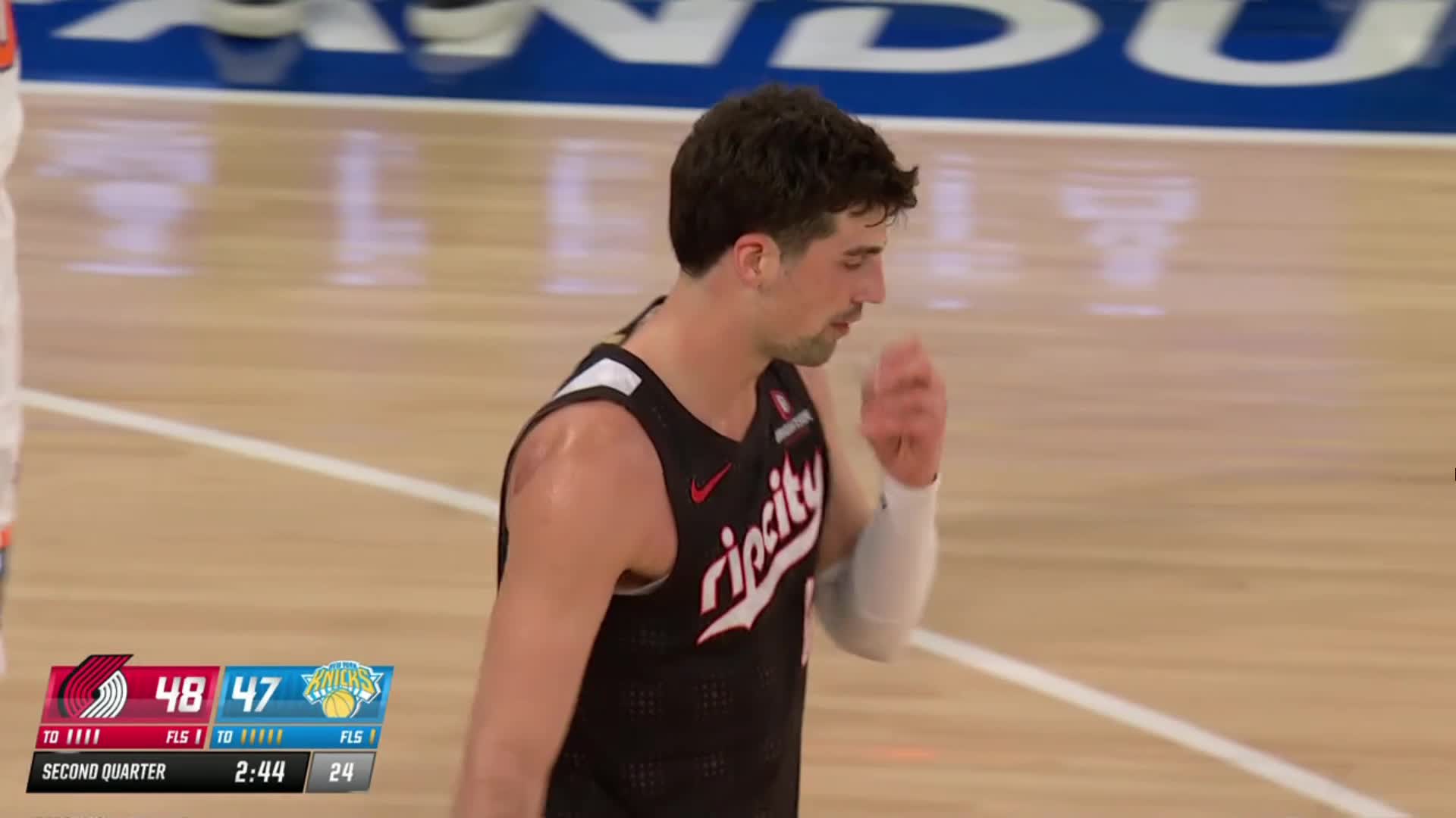 Watch Deni with the cross and aggressive take for the and-1 | Streamable