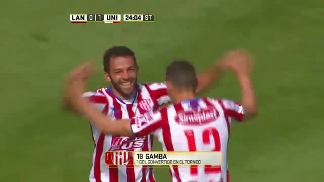 Watch Gol de Gamba - Lanús 0 - 1 Unión de Santa Fe | Streamable