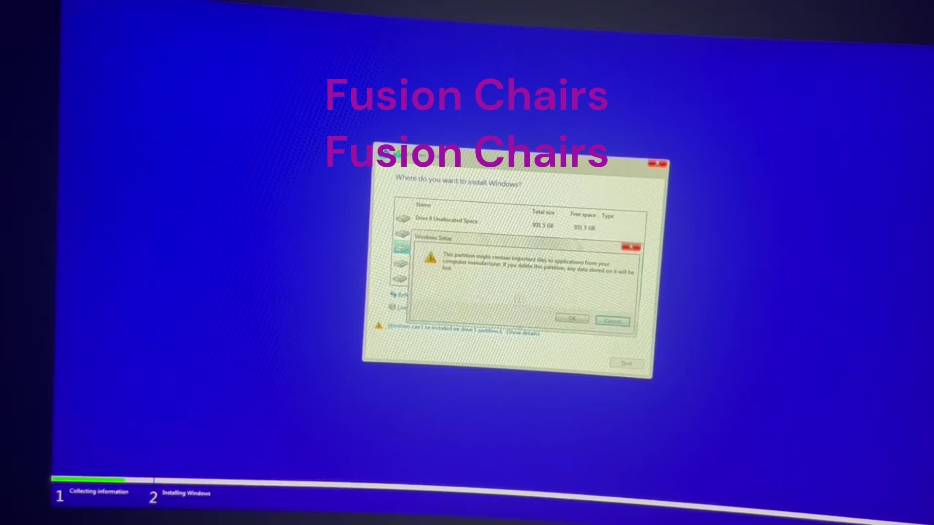 Windows Reinstall - Fusion Chairs