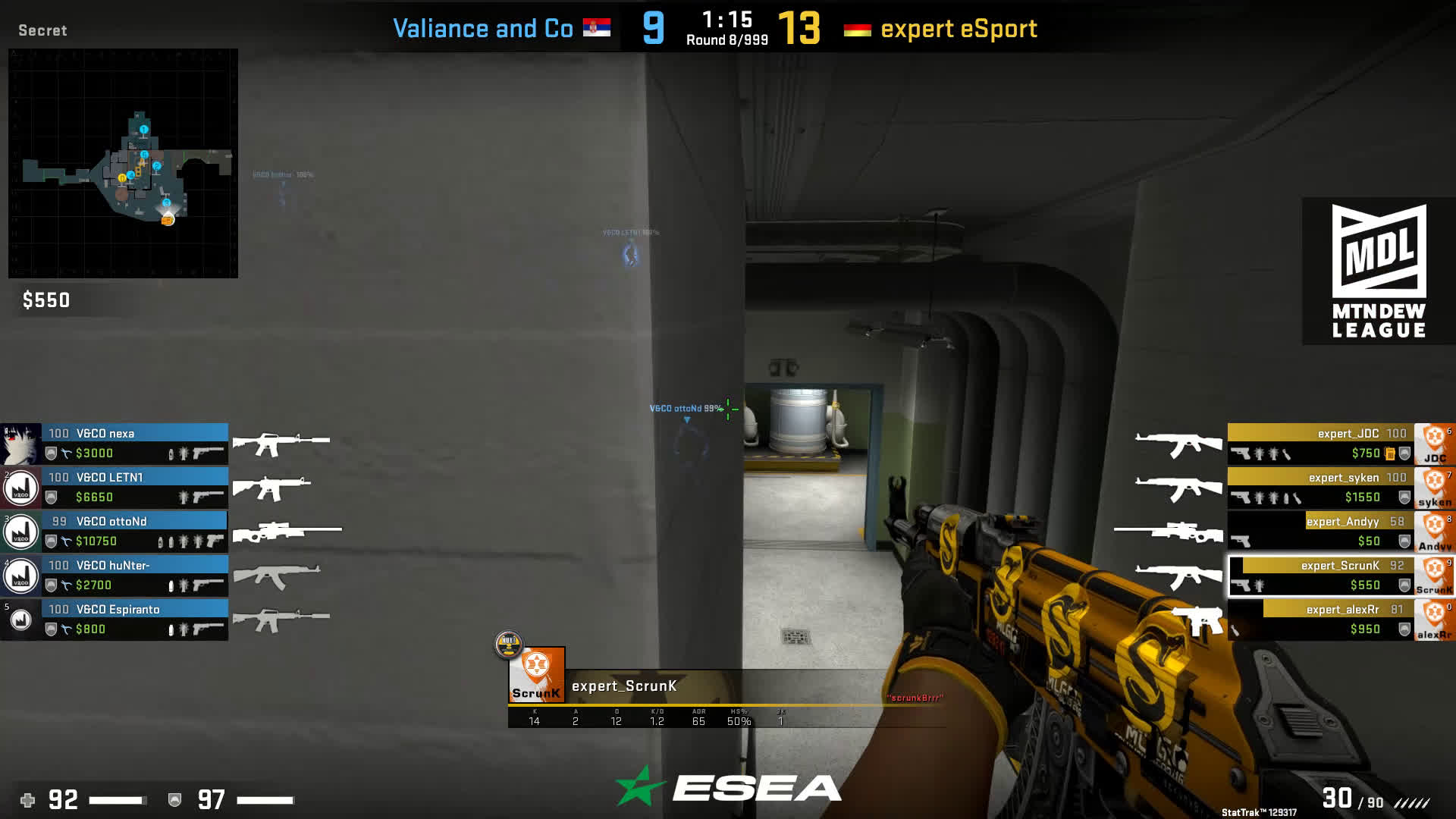 How one bullet can end a round of Counter-Strike: Global Offensive.