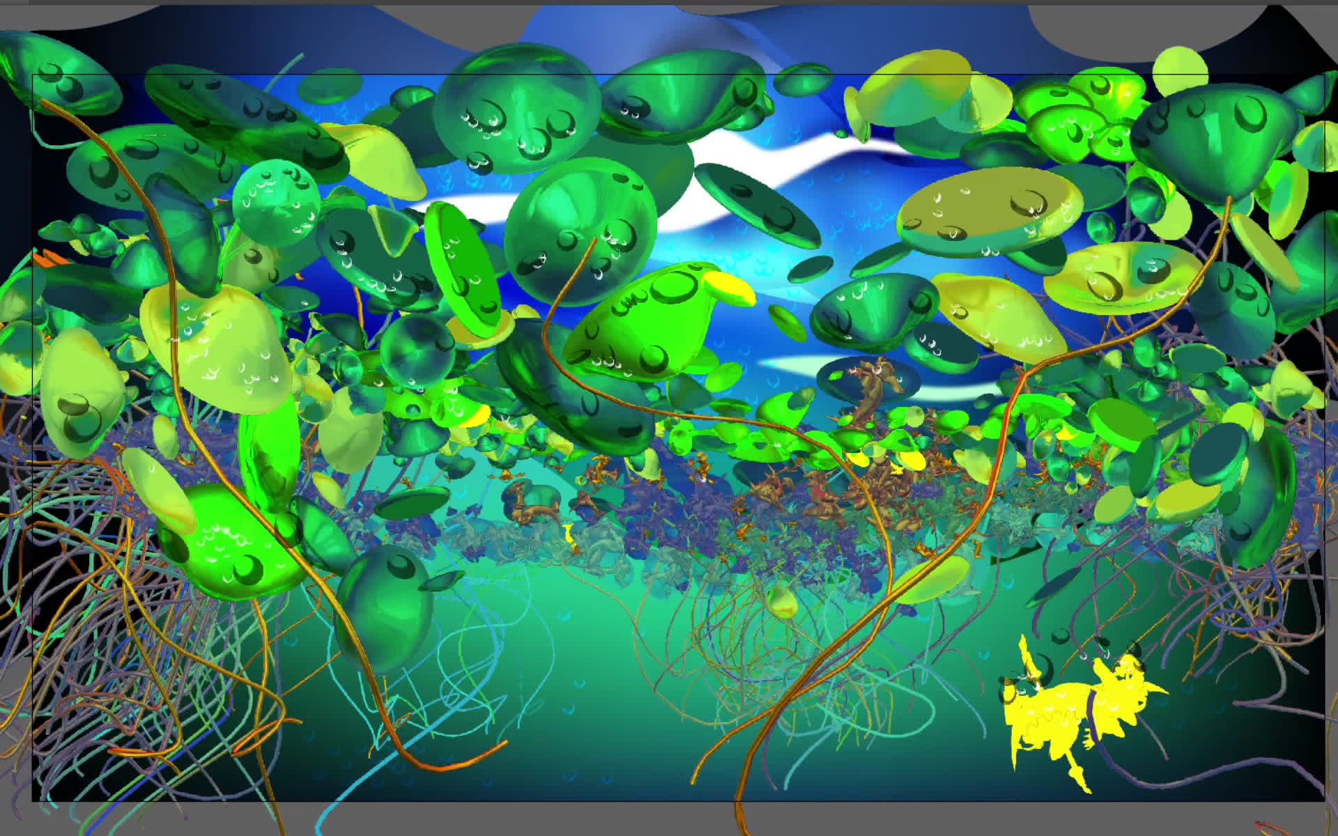 Golden fetal Vectors float blissfully in the womb