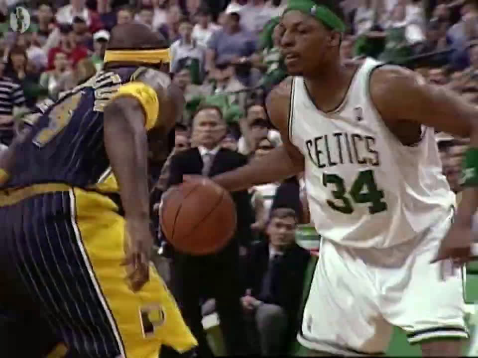 Paul Pierce Buries a 3 Pointer in Al Harrington's Face 2003 Celtics ...