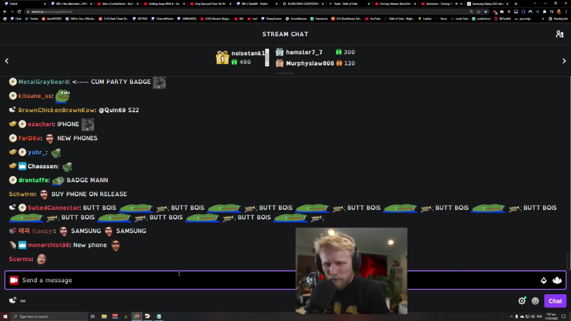 Quin69 - last minutes of the stream before the ban on 02/16/2022