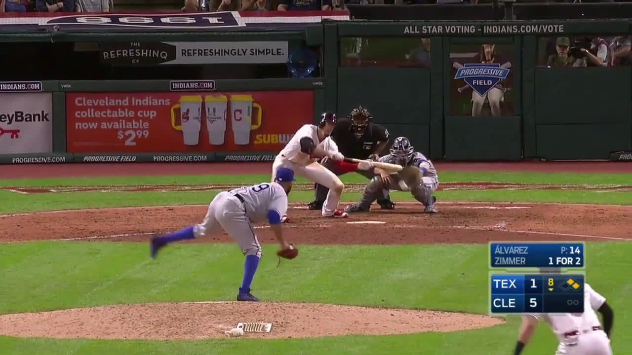 Bradley Zimmer failed sac bunt 6.28.17