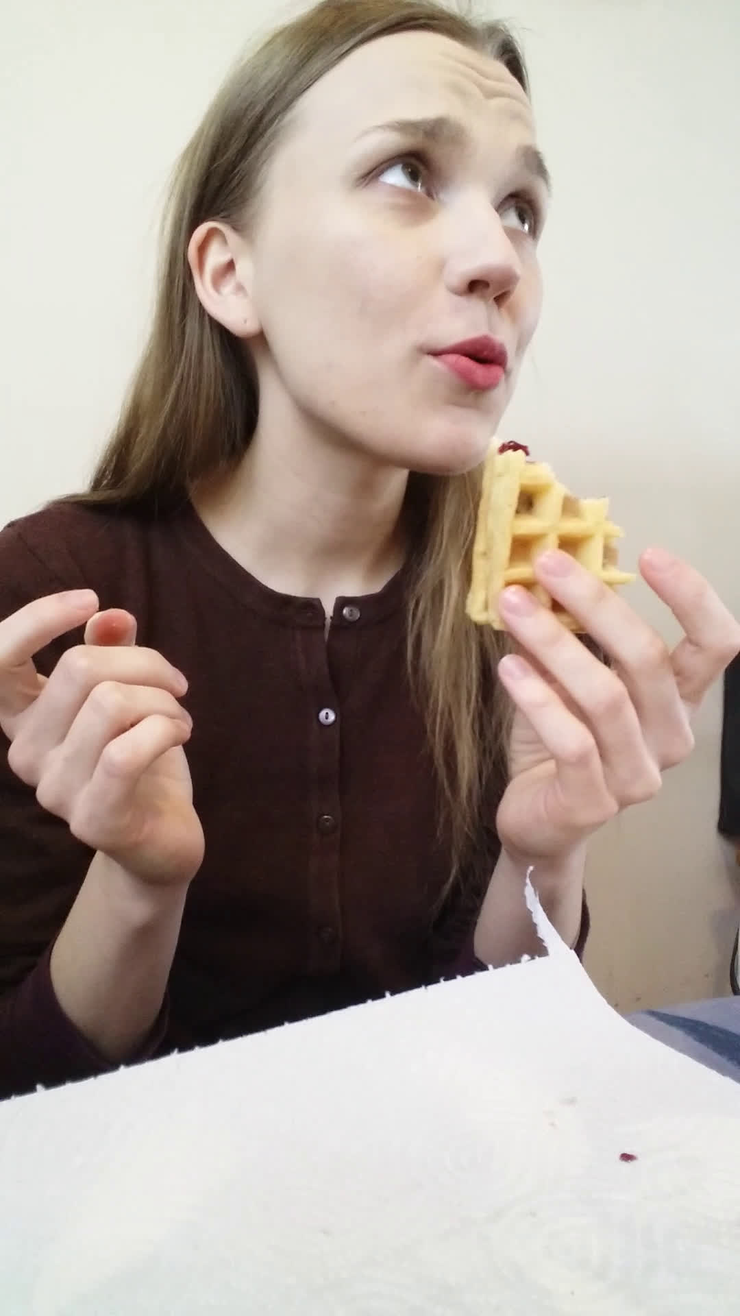 Me eating a Waffle