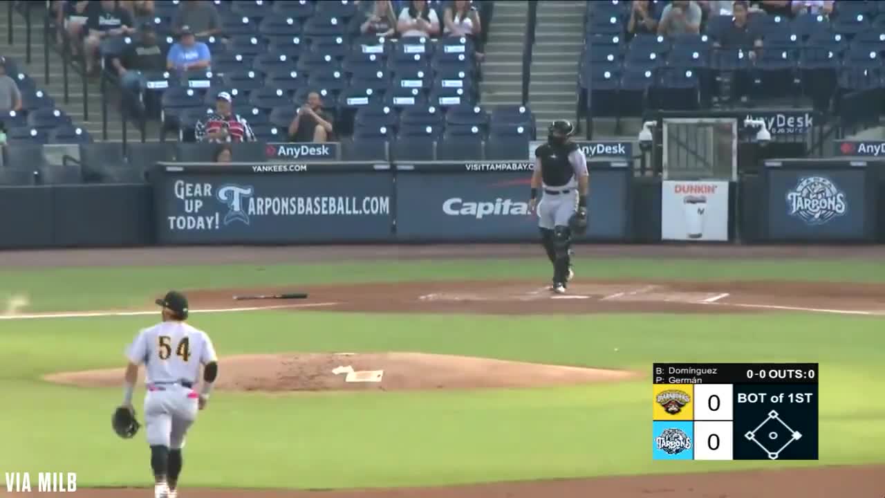 Watch Talkin' Yanks - Jasson Dominguez singled off Domingo German in his first rehab at bat ...