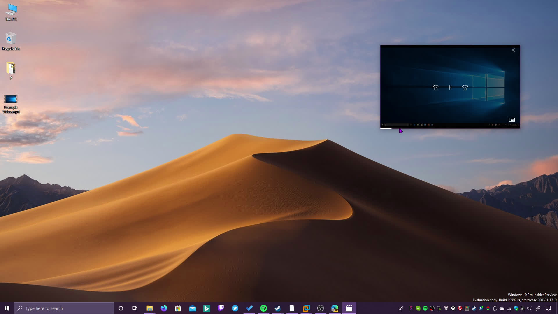 Watch mini player Windows Edge | Streamable
