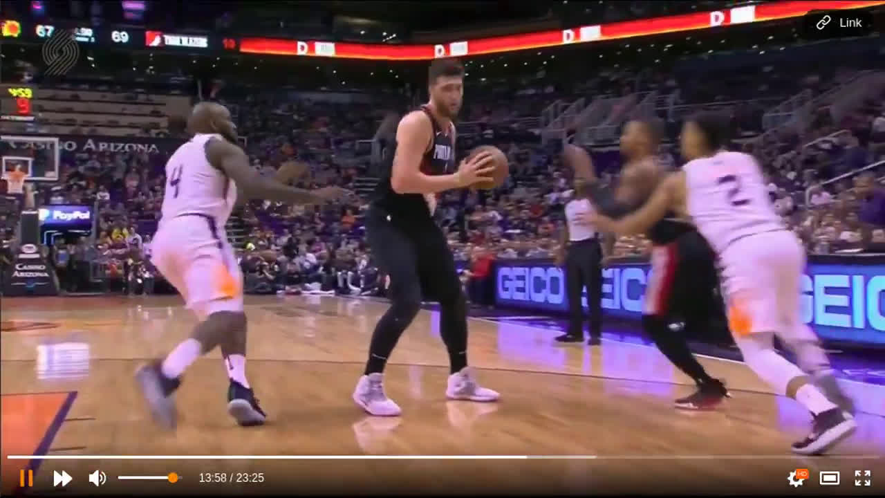 A perfect fake hand-off from Trail Blazers results to a huge Nurkic ...