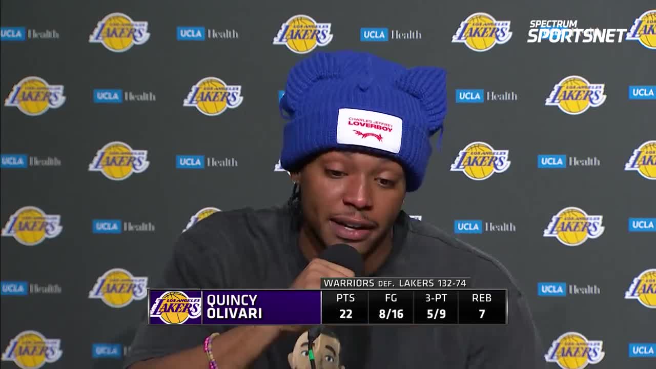 Watch LakeShowYo - Quincy Olivari gets emotional talking about meeting Curry after his dominant ...