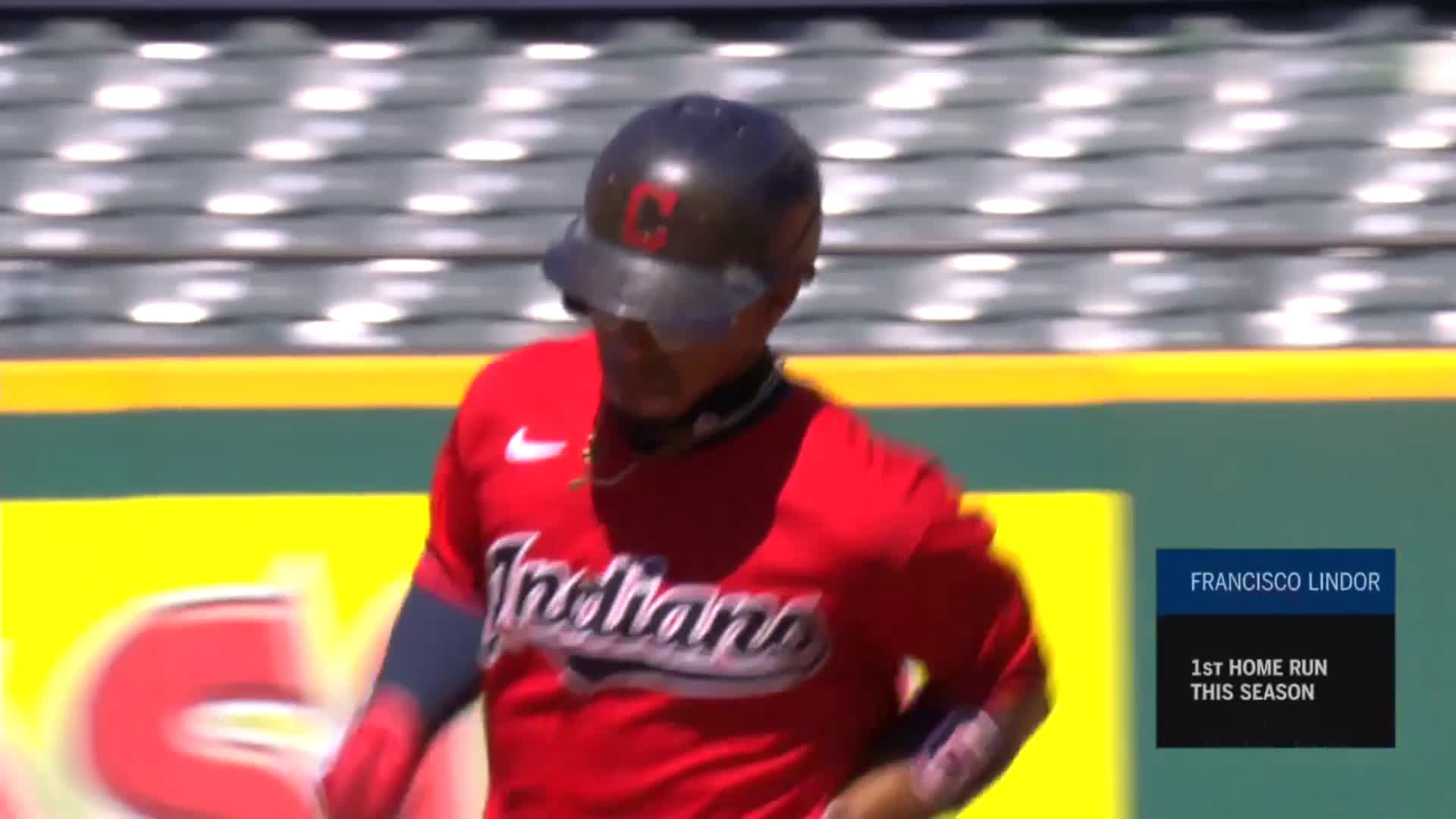 Francisco Lindor launches first home run of the year.