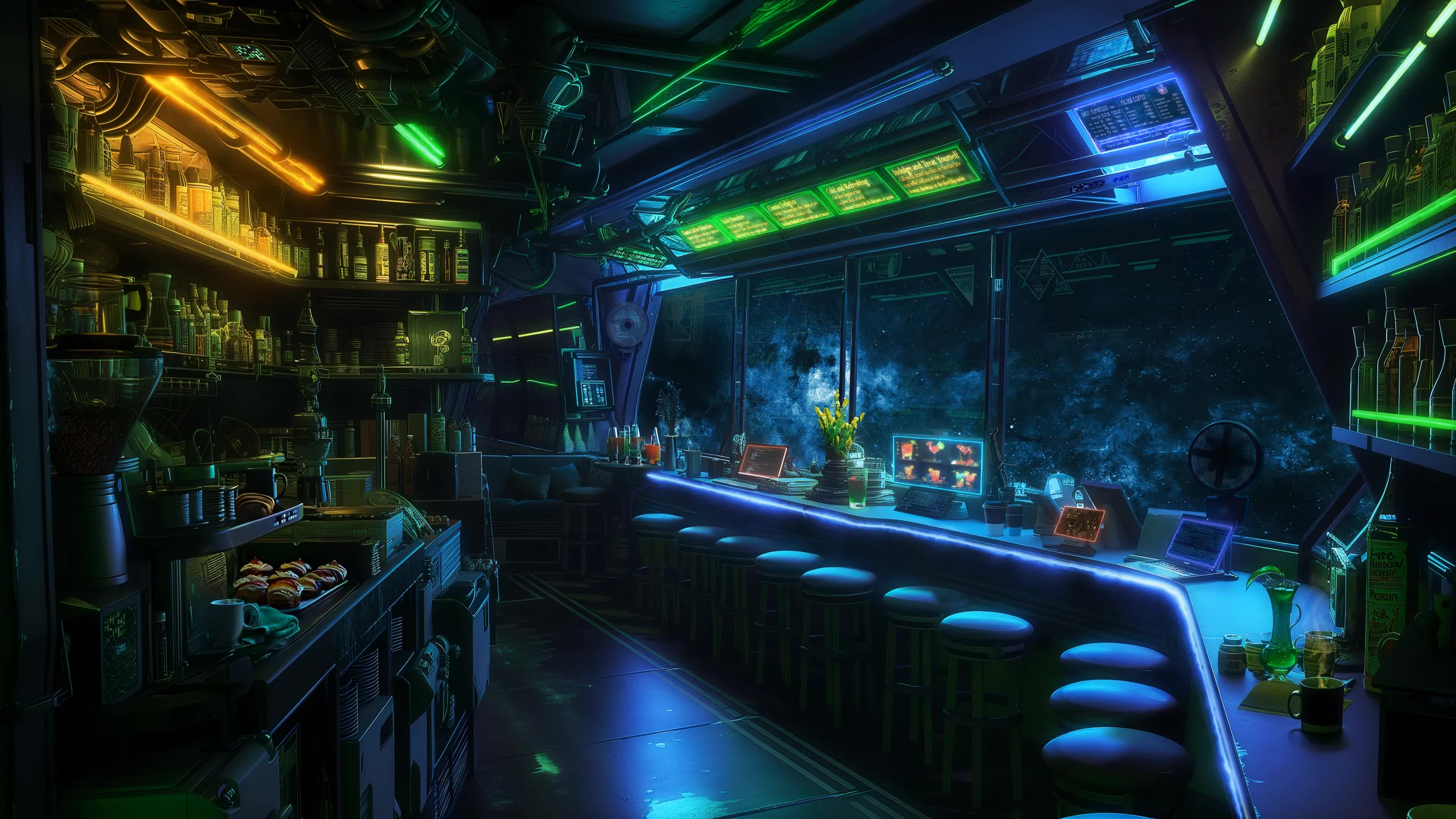 Watch Space Cafe Live Wallpaper | Streamable